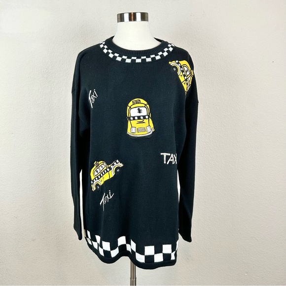 Sache | Sweaters | Vintage Sggs By Sacha Taxi Cab Embroidered Sweater ...